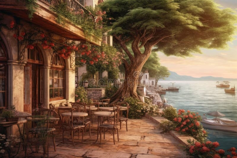 Cafe in the city stock image. Image of restaurant, beautiful - 367719289