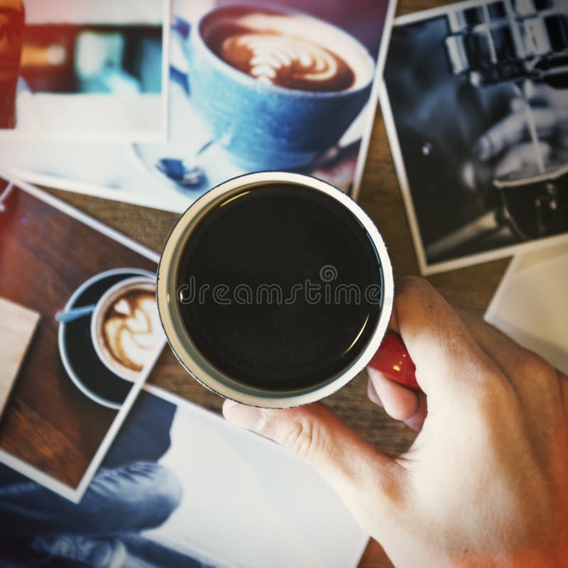 Cafe Coffee Break Americano Espresso Photography Concept Stock Photo ...