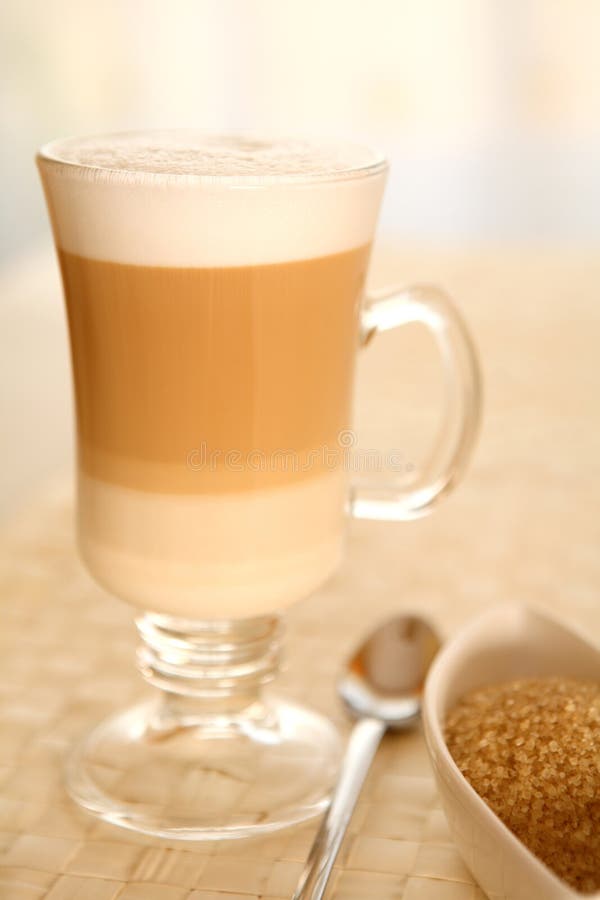 Cafe Coffee Latte in a Glass Stock Image - Image of cafe, addiction ...