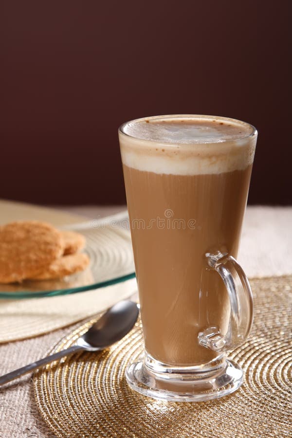 Cafe Coffee Latte in glass stock image. Image of coffeeshop - 1955517