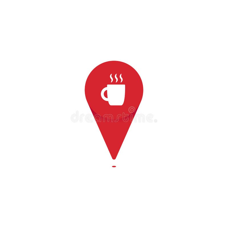 Cafe Coffee Shop Pin Poin Icon Logo for Map Location Vector Stock ...