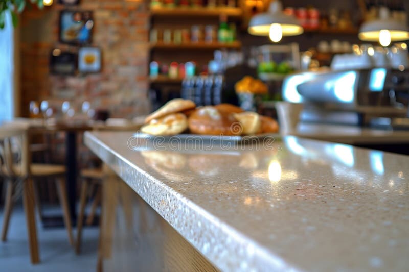 Cafe Counter and Blurred Background Ai Photo Stock Illustration ...