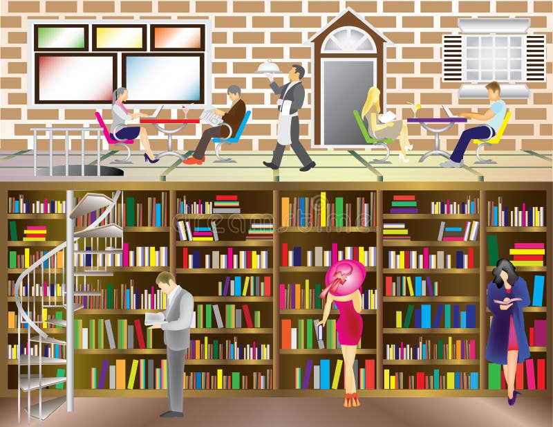 Library Room Cartoon stock vector. Illustration of literary - 27698513