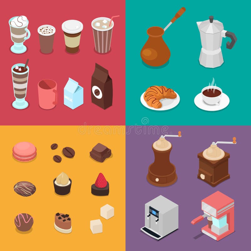 Cafe Elements - Modern Vector Colorful Illustration Stock Vector ...