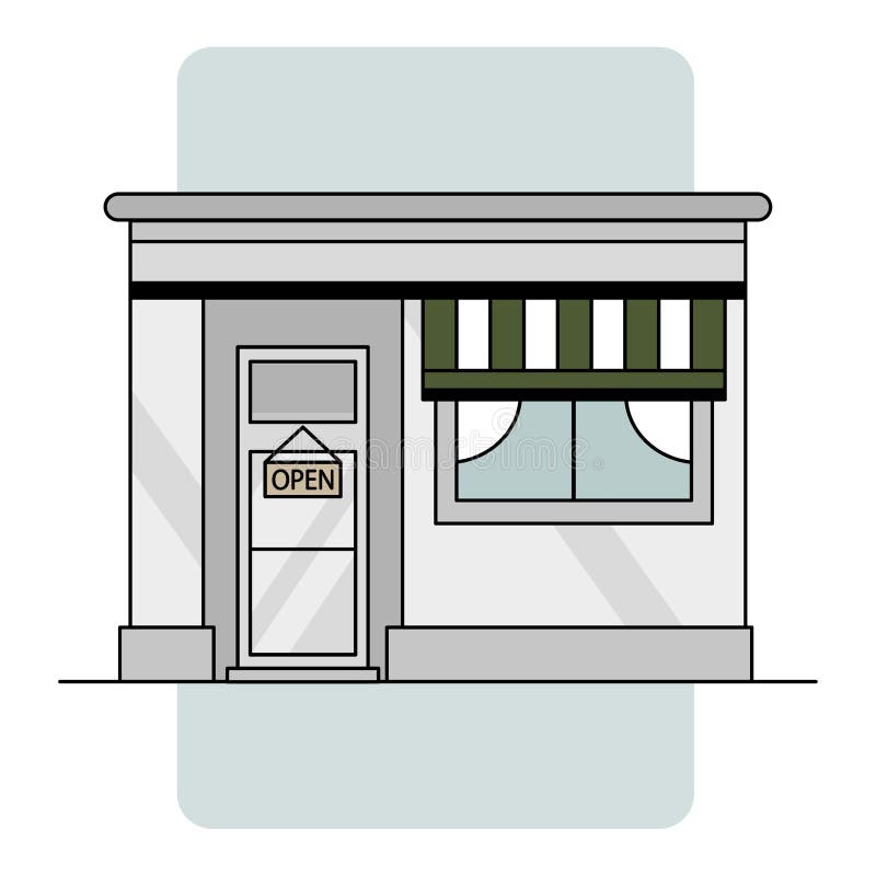 Cafe Facade Open in Flat Style. Building, City. Vector Illustration ...