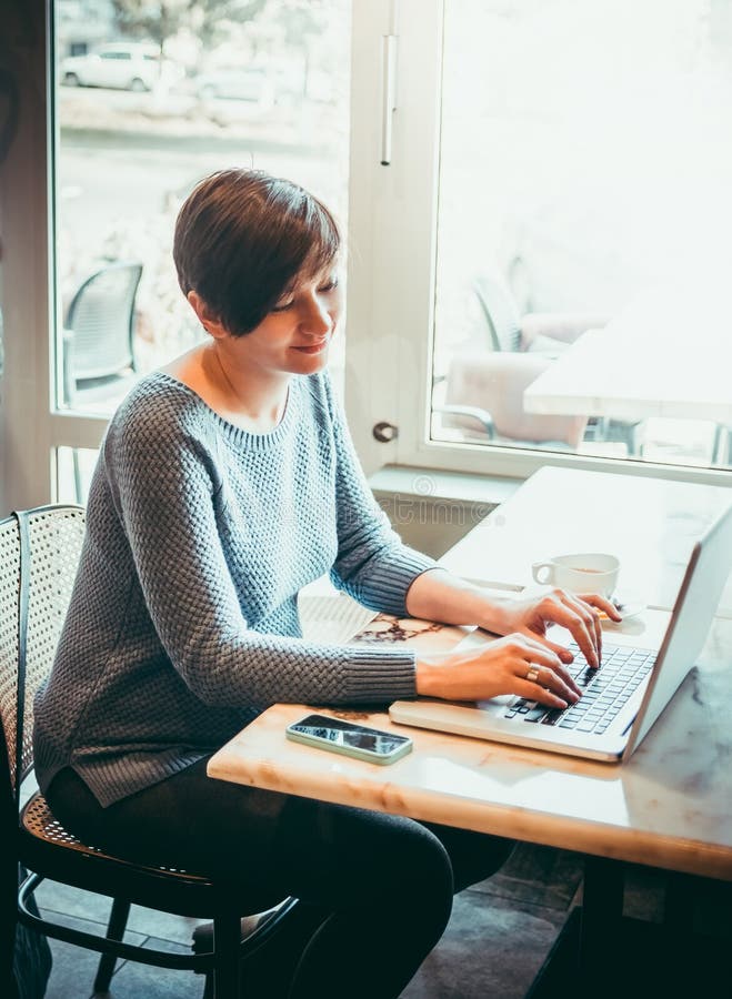 In cafe stock photo. Image of modern, indoor, communication - 49382400