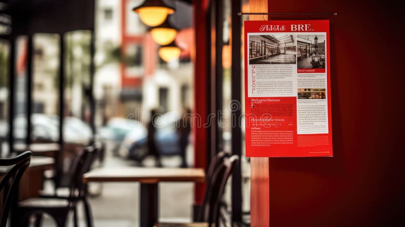 Cafe flyer red stock illustration. Illustration of vibrant - 370518080