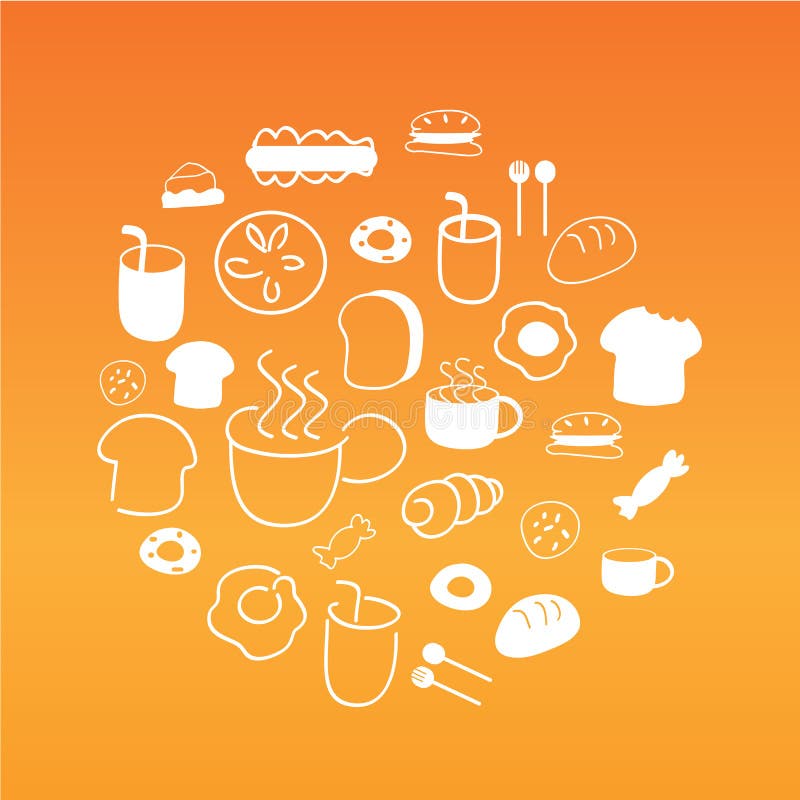 Cafe Food Icon on Blurry Background Stock Vector - Illustration of ...