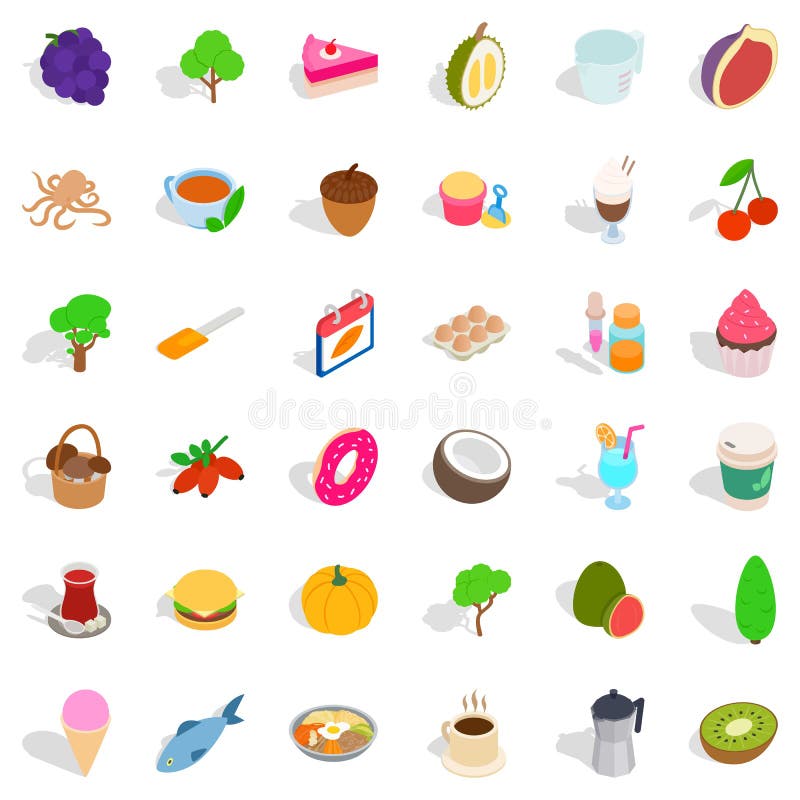 Cafe Food Icons Set, Isometric Style Stock Vector - Illustration of ... Cafe Food Icons Set, Isometric Style Stock Vector - Illustration of ...