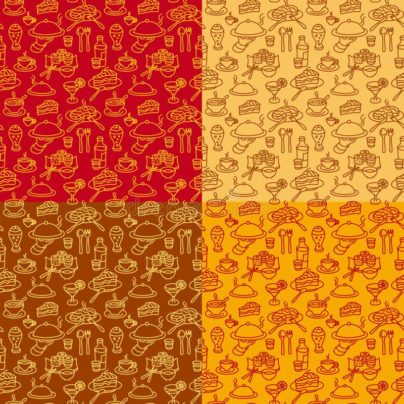 Cafe food patterns stock vector. Illustration of icons - 134008773