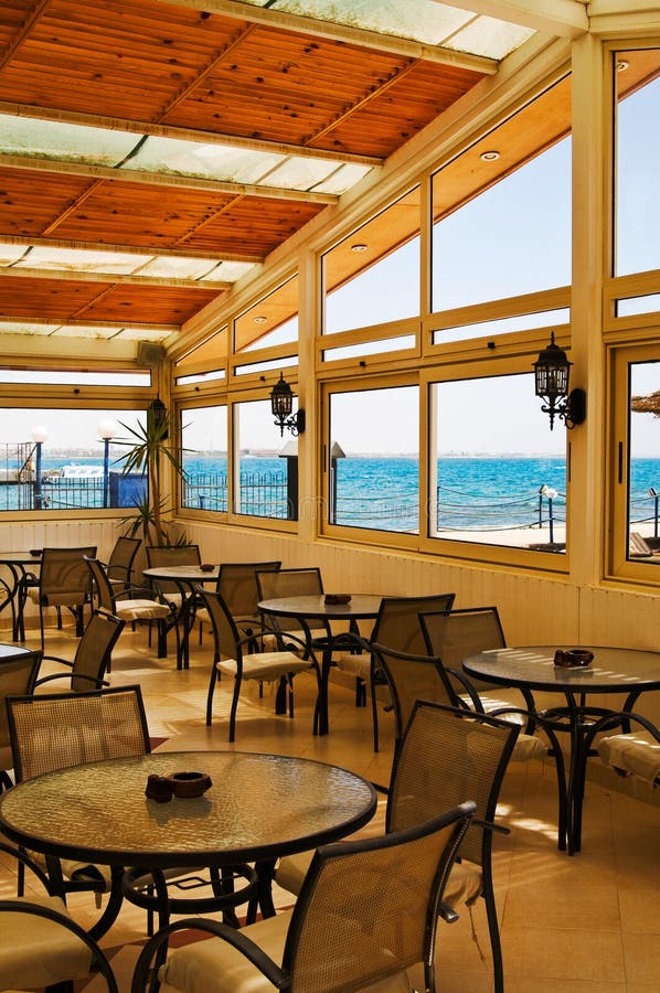 Cafe with glass tables. stock photo. Image of interior - 14705114