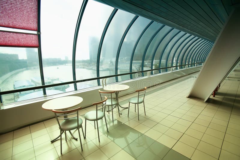 Cafe in the glazed bridge stock image. Image of chair - 40199225