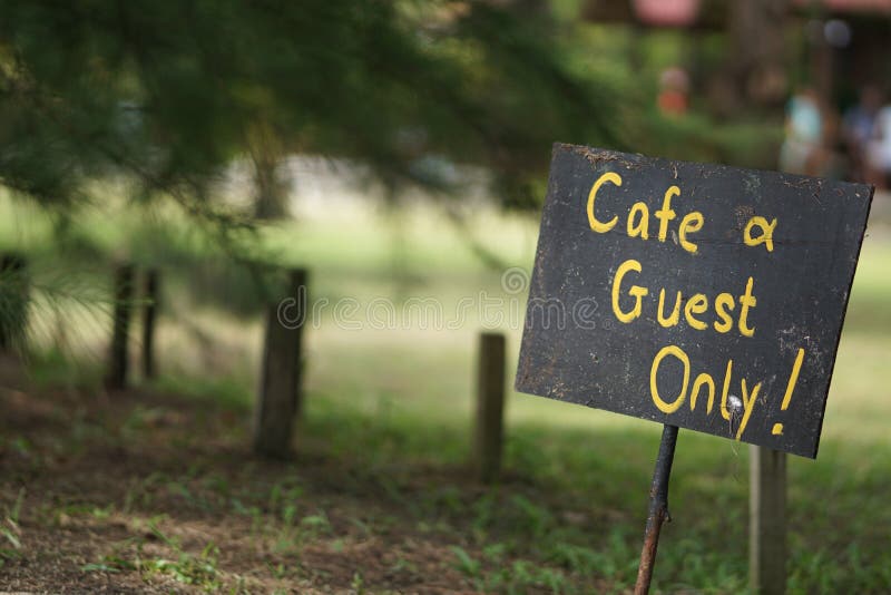 Guest only Sign on Wooden Door Stock Image - Image of nature, historic ...