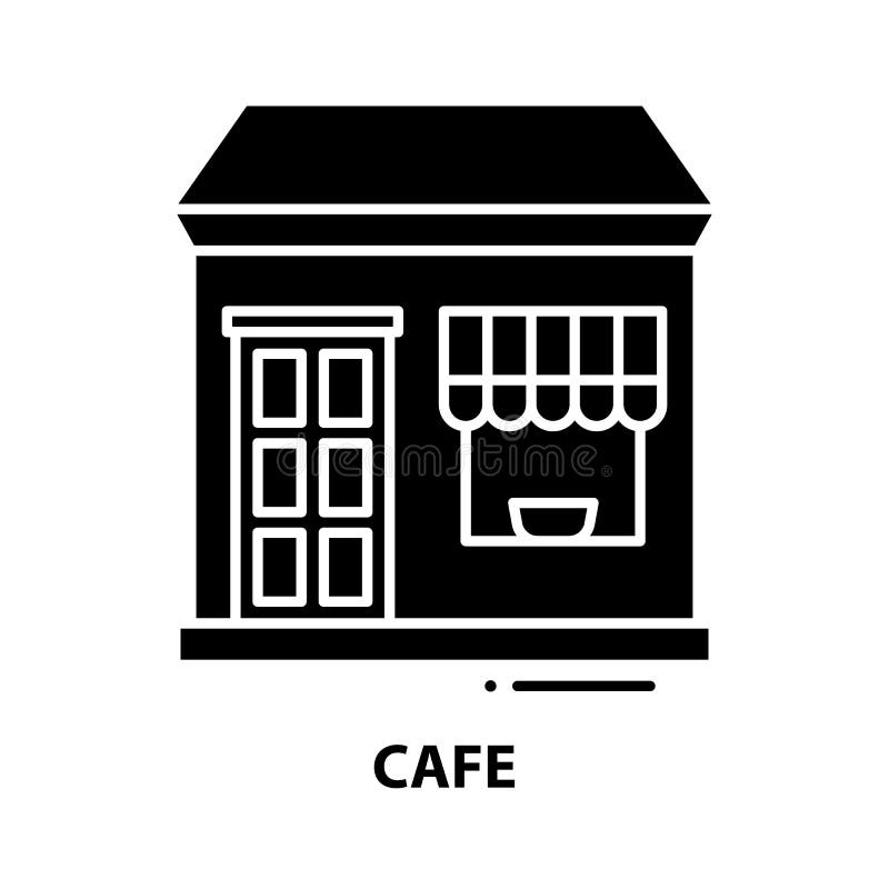 Cafe Icon, Black Vector Sign with Editable Strokes, Concept ...