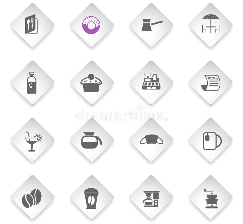 Cafe icon set stock vector. Illustration of grinder - 135224777