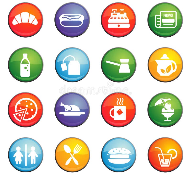 Cafe icon set stock illustration. Illustration of design - 89188445