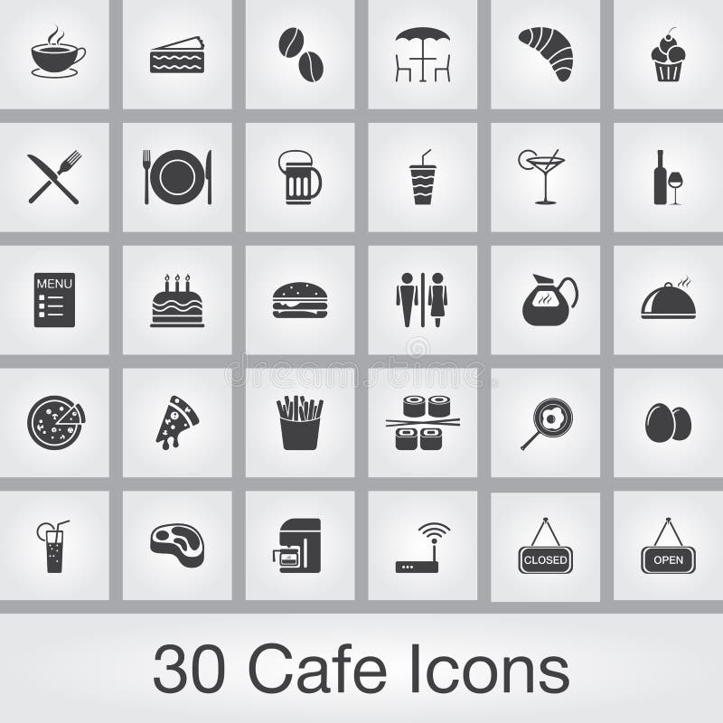 Cafe icon set stock vector. Illustration of baristo, drinks - 98575801