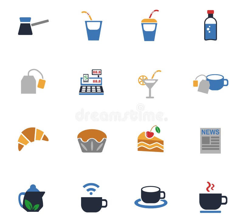 Cafe icon set stock vector. Illustration of collection - 88089313