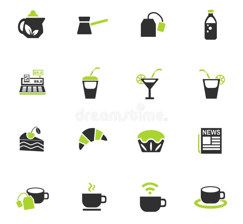 Cafe icon set stock illustration. Illustration of interface - 88548730