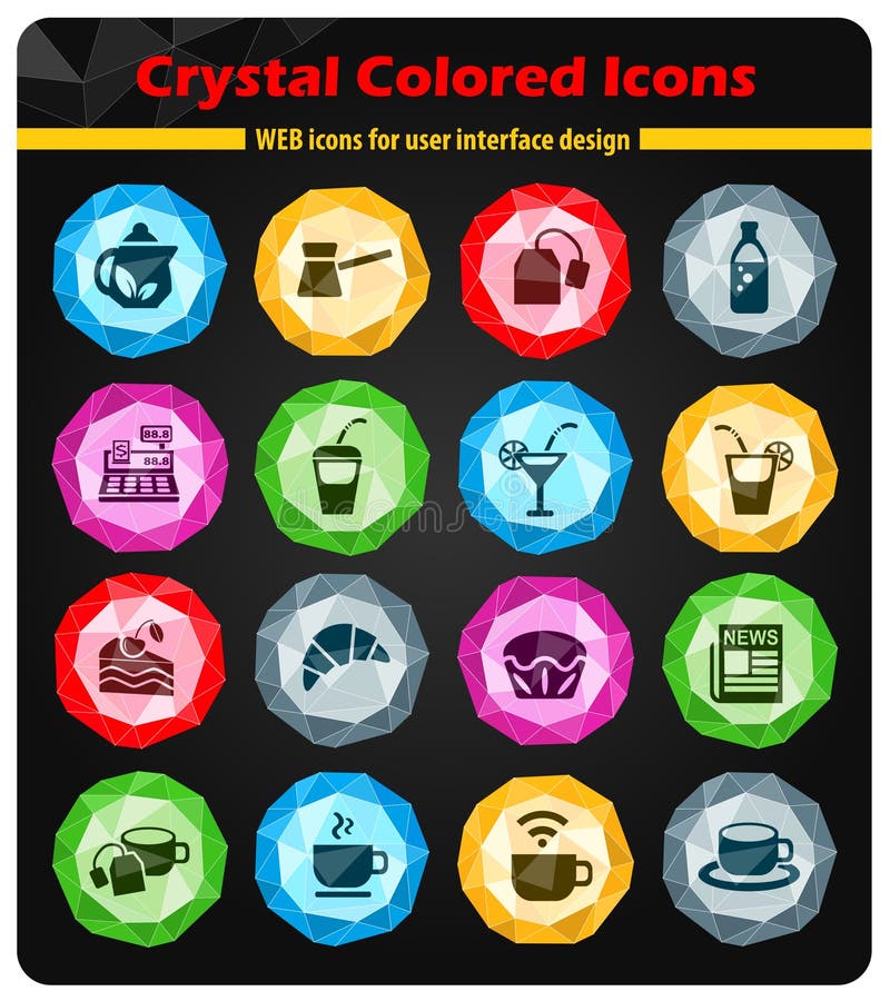 Cafe icon set stock illustration. Illustration of interface - 88584331