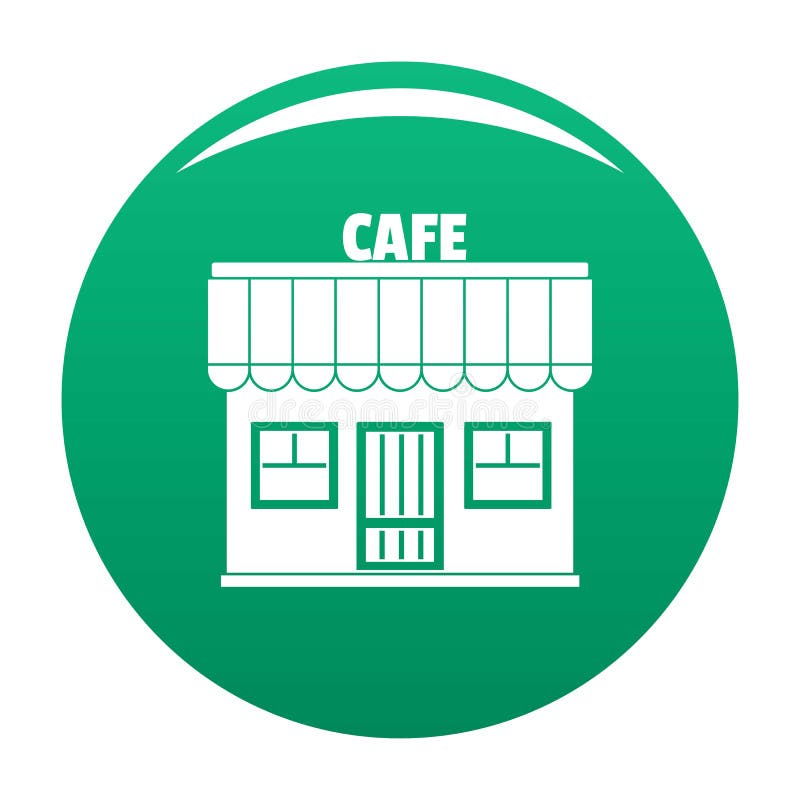 Cafe icon vector green stock vector. Illustration of awning - 129816078