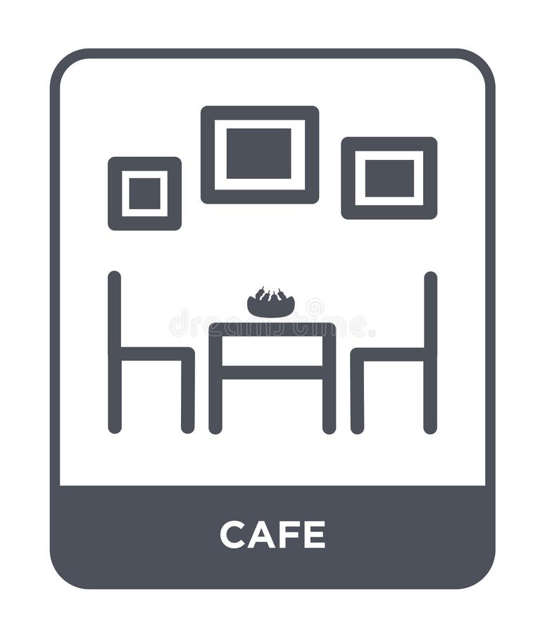 Cafe Icon in Trendy Design Style. Cafe Icon Isolated on White ...