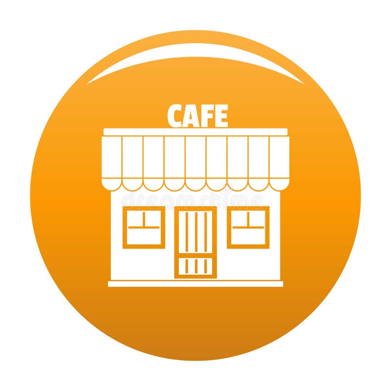 Cafe icon vector orange stock vector. Illustration of construction ...