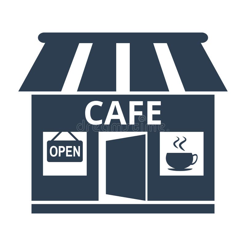 Cafe Icon on White Background. Stock Illustration - Illustration of ...