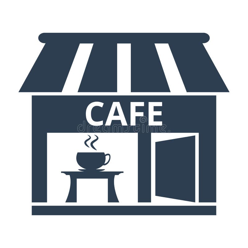 Cafe Icon on White Background. Stock Illustration - Illustration of ...