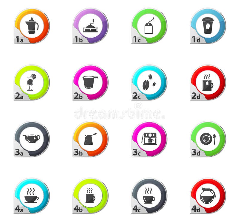 Cafe icons set stock illustration. Illustration of silhouette - 89239448