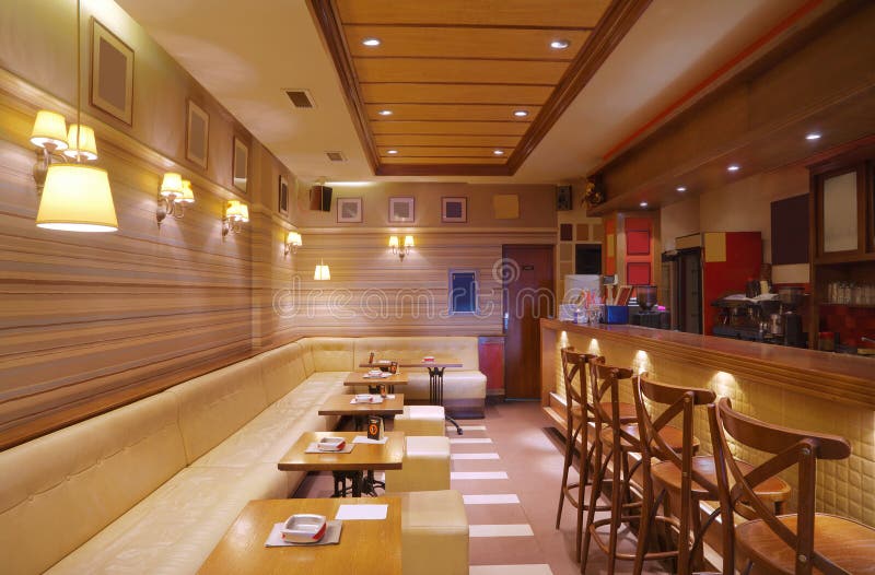 Cafe Interior stock photo. Image of chairs, lamp, bistro - 19054180
