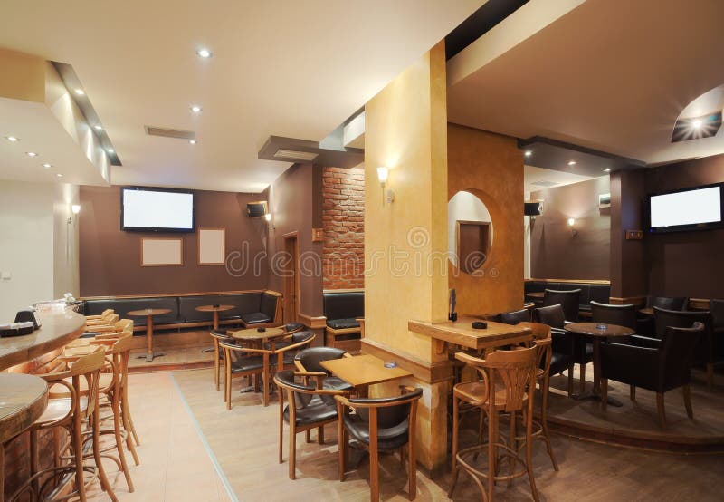 Cafe Interior stock photo. Image of chairs, lamp, bistro - 19054180