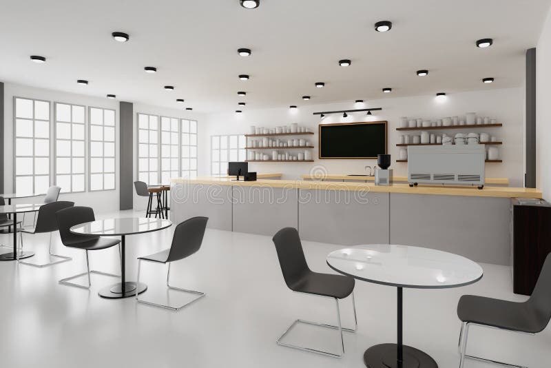Cafe Interior or Coffee Shop Inside with Counter Bar Stock Illustration ...