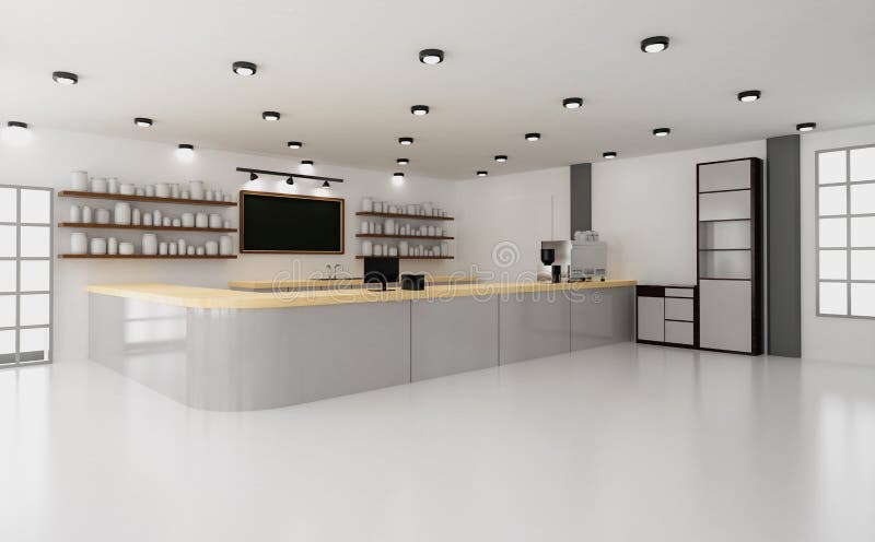 Cafe Interior or Coffee Shop Inside with Counter Bar Stock Illustration ...