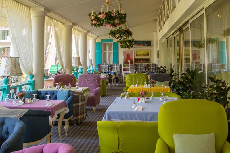 Botany. the Concept of Landscaping in Cafes and Restaurants Stock Image ...