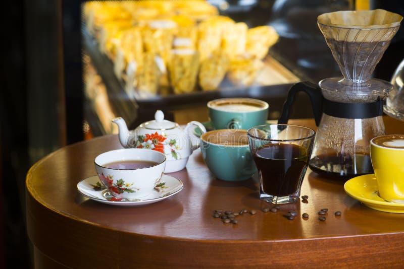Cafe Items with Coffee and More Stock Photo - Image of cafe, drink ...