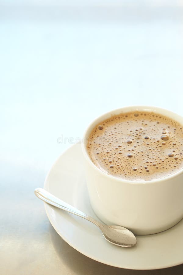 Cafe latte in coffee cup stock image. Image of milk, decoration - 4429575