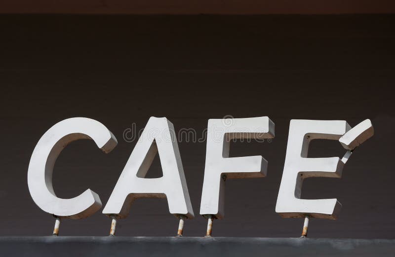 CAFE Letter Word with Dark Wall Background Stock Photo - Image of ...