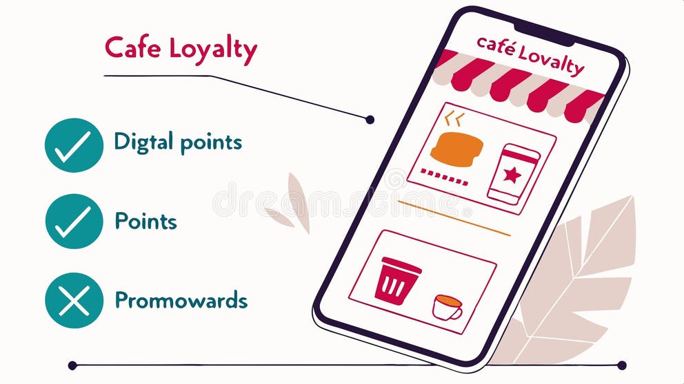 Cafe Loyalty App Interface, Digital Rewards Program and Customer Loyalty Tool Vector Design ...