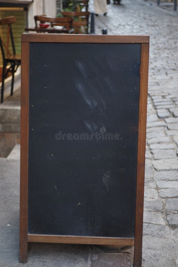 Cafe Menu on Black Board Outdoor Stock Image - Image of travel, open ...