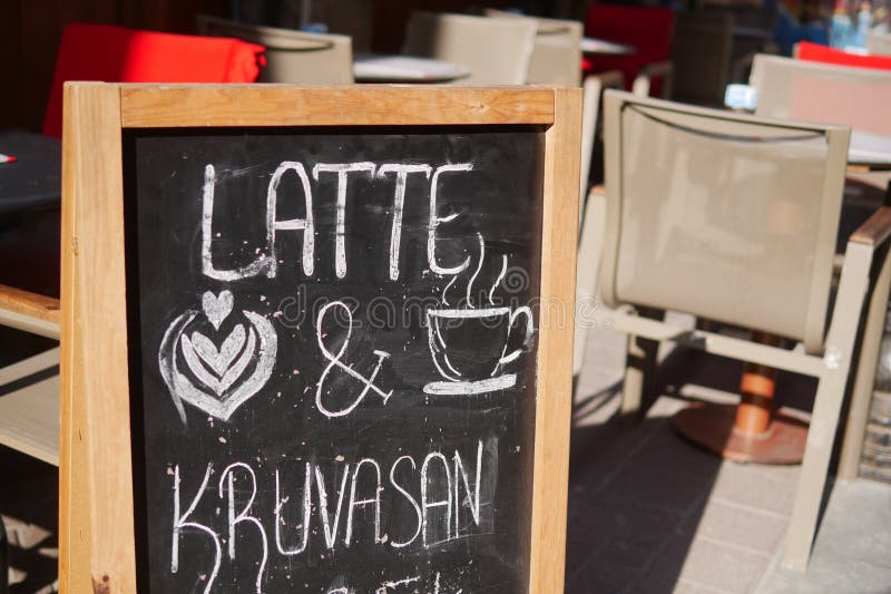 Cafe Menu on Black Board Outdoor Stock Image - Image of board, chalk ...
