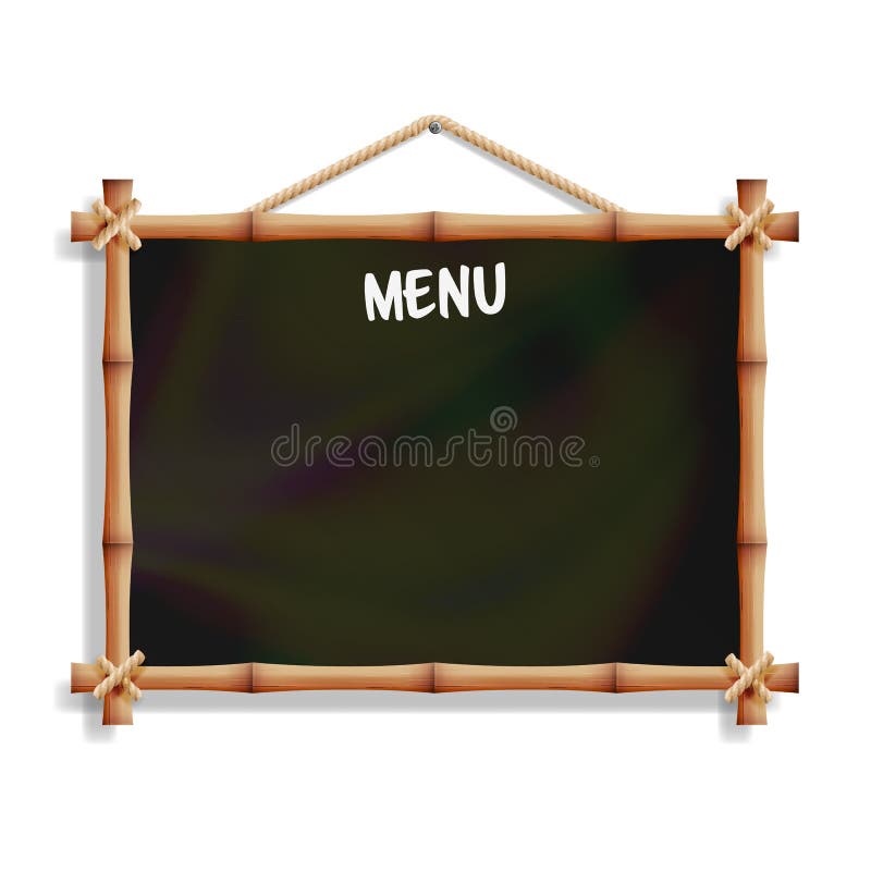 Cafe Menu Board. Isolated on White Background. Realistic Green ...