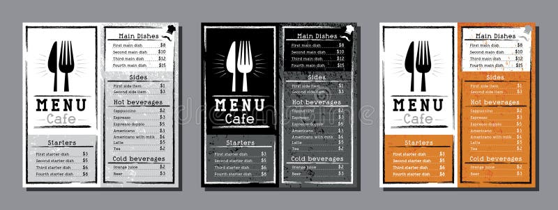 Cafe Menu Card Template in DL Format Stock Vector - Illustration of ...