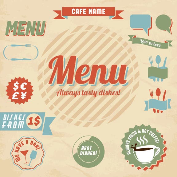 Cafe Menu Elements Stock Illustrations – 20,342 Cafe Menu Elements ...