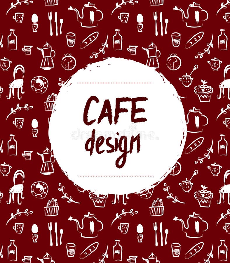 Cafe Menu Design in Retro Sketch Style Stock Vector - Illustration of ...