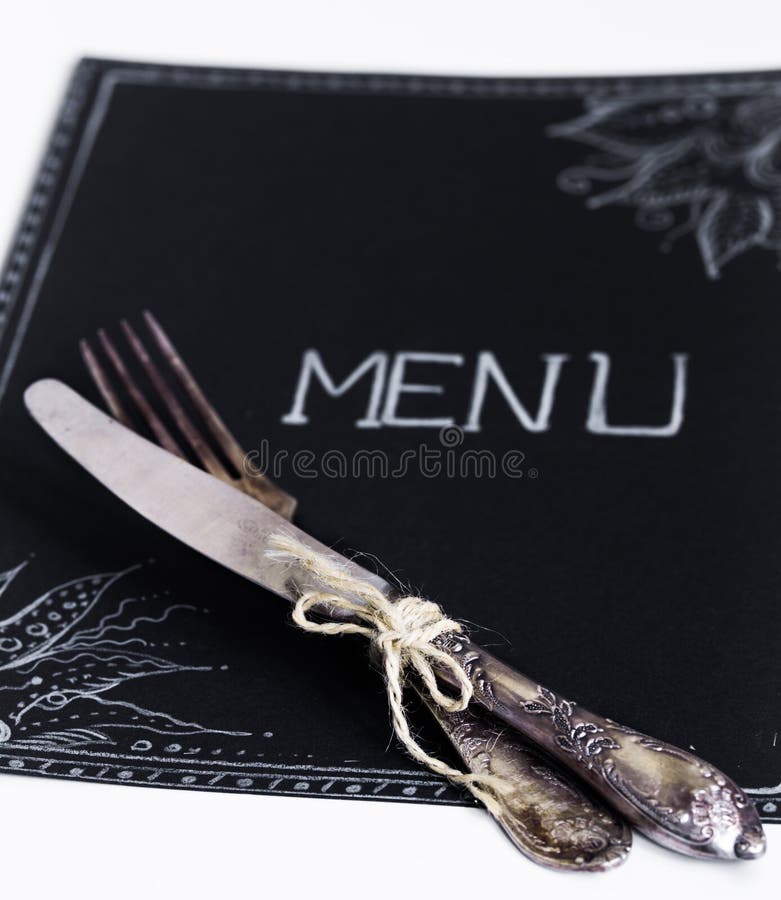 Cafe Menu Restaurant On The Black Sheet With A White Background Stock ...