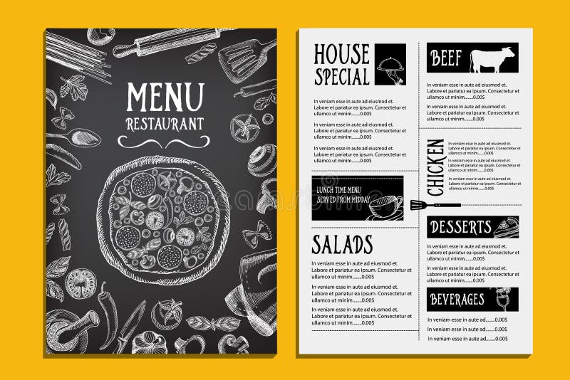Cafe Menu Restaurant Brochure. Food Design Template. Stock Vector ...