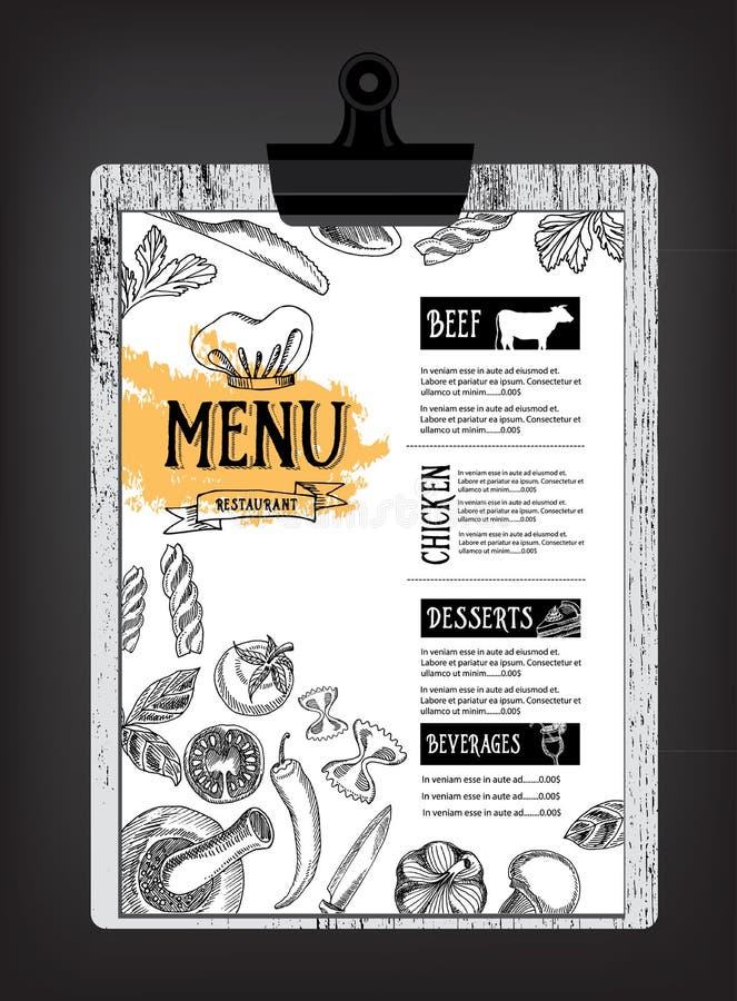 Cafe Menu Restaurant Brochure. Food Design Template. Stock Vector ...