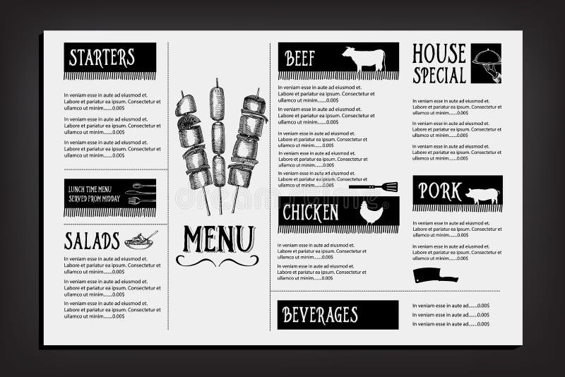 Cafe Menu Restaurant Brochure. Food Design Template. Stock Vector ...