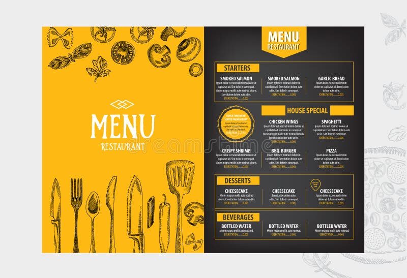 Pizza Restaurant Take Away Menu Stock Photo - Illustration of cuisine ...